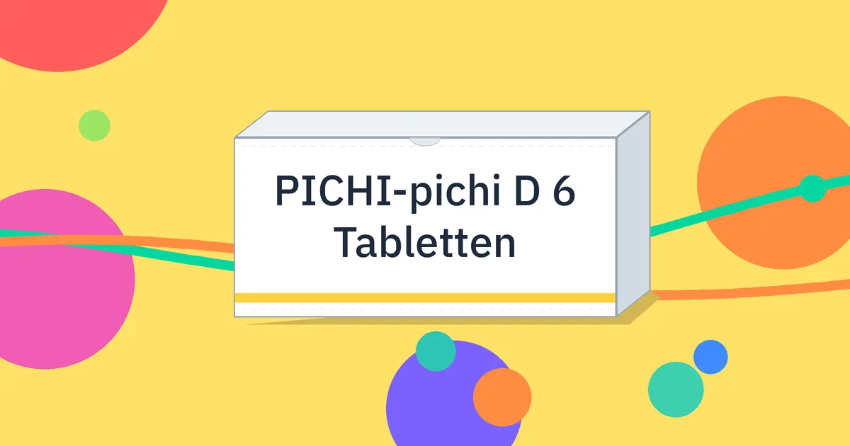 Symbolbild: Packung mit der Aufschrift PICHI-pichi D 6 Tabletten (PZN 07177262) – Verfügbarkeit und Bezug in Apotheken in Frankfurt am Main
