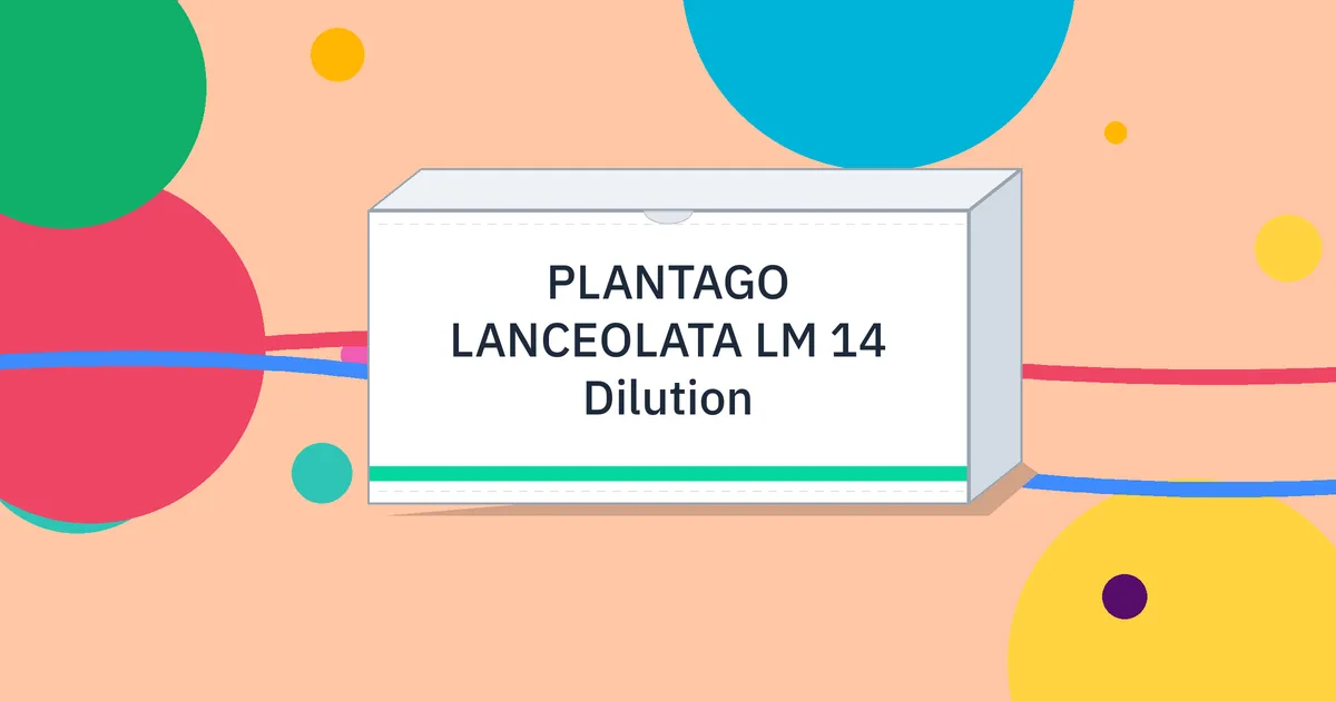 Symbolbild: Packung mit der Aufschrift PLANTAGO LANCEOLATA LM 14 Dilution (PZN 13036838) – Verfügbarkeit und Bezug in Apotheken in Frankfurt am Main