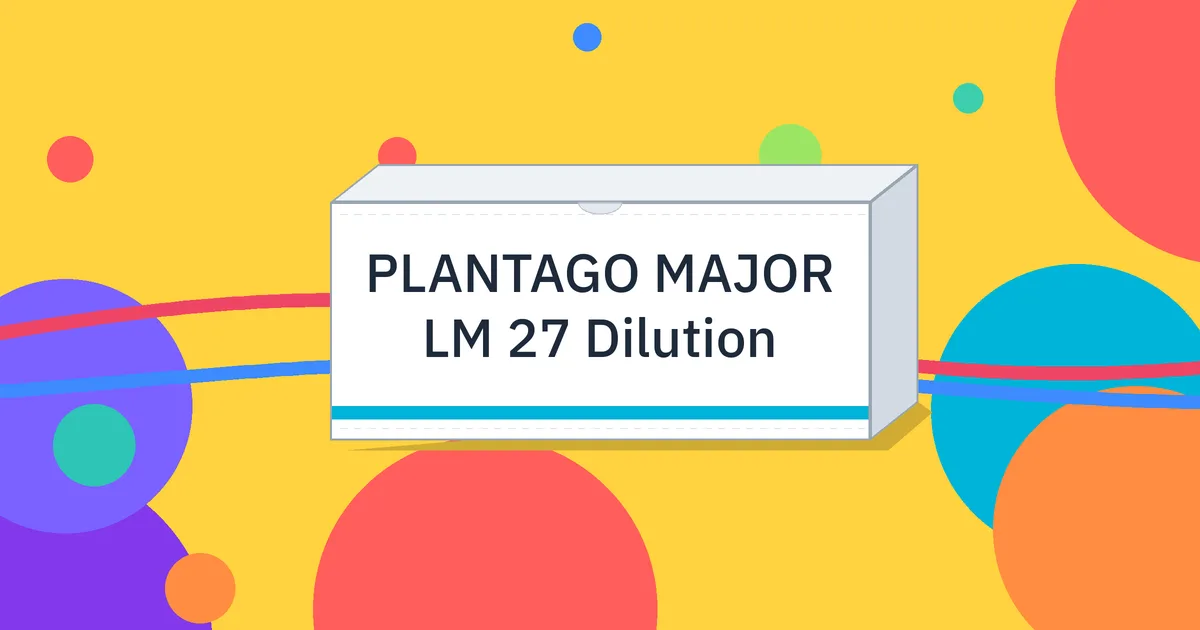 Symbolbild: Packung mit der Aufschrift PLANTAGO MAJOR LM 27 Dilution (PZN 13646896) – Verfügbarkeit und Bezug in Apotheken in Frankfurt am Main