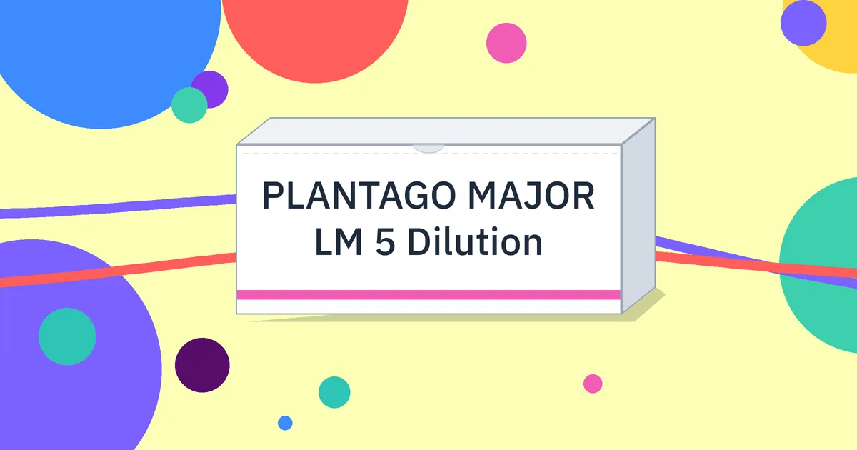Symbolbild: Packung mit der Aufschrift PLANTAGO MAJOR LM 5 Dilution (PZN 13646620) – Verfügbarkeit und Bezug in Apotheken in Frankfurt am Main