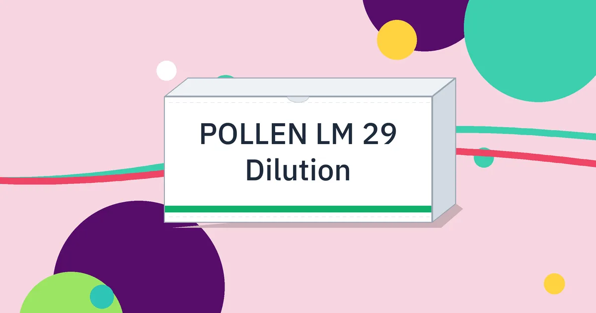 Symbolbild: Packung mit der Aufschrift POLLEN LM 29 Dilution (PZN 13043548) – Verfügbarkeit und Bezug in Apotheken in Frankfurt am Main