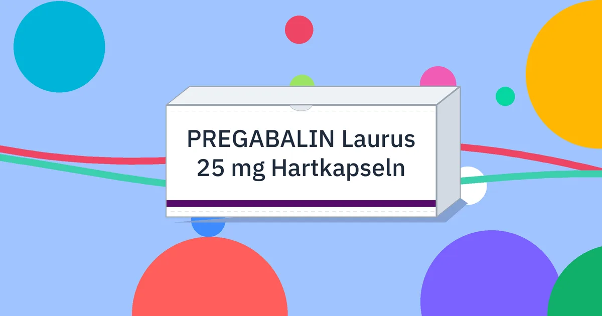 Symbolbild: Packung mit der Aufschrift PREGABALIN Laurus 25 mg Hartkapseln (PZN 16241007) – Verfügbarkeit und Bezug in Apotheken in Frankfurt am Main