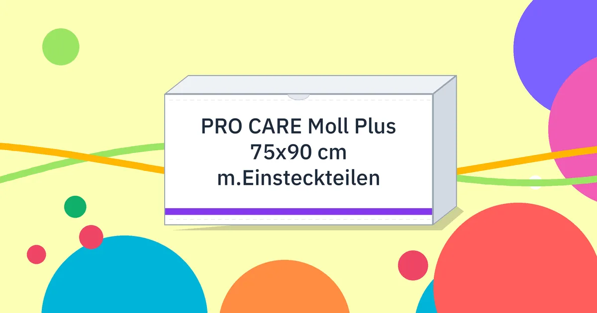 Symbolbild: Packung mit der Aufschrift PRO CARE Moll Plus 75x90 cm m.Einsteckteilen (PZN 00169271) – Verfügbarkeit und Bezug in Apotheken in Frankfurt am Main