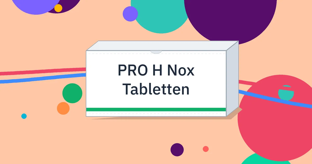 Symbolbild: Packung mit der Aufschrift PRO H Nox Tabletten (PZN 07681894) – Verfügbarkeit und Bezug in Apotheken in Frankfurt am Main