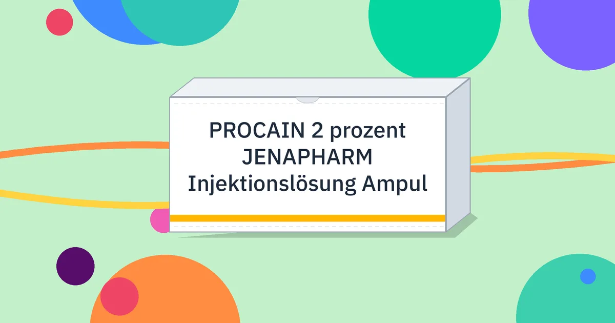 Symbolbild: Packung mit der Aufschrift PROCAIN 2 prozent JENAPHARM Injektionslösung Ampul (PZN 04022599) – Verfügbarkeit und Bezug in Apotheken in Frankfurt am Main