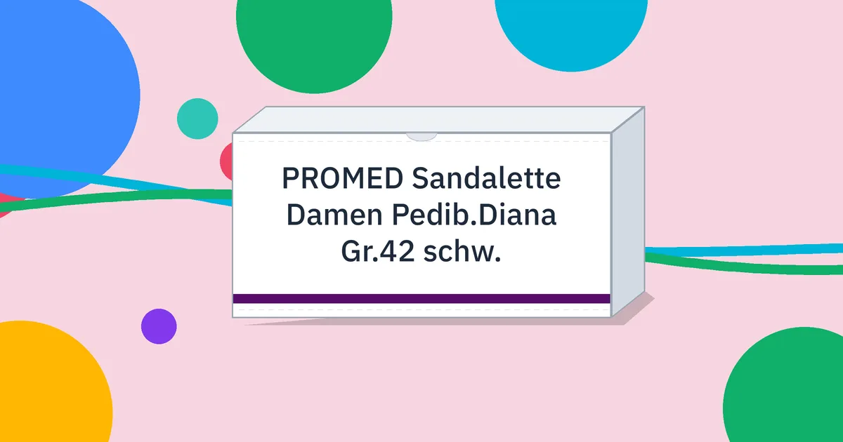 Symbolbild: Packung mit der Aufschrift PROMED Sandalette Damen Pedib.Diana Gr.42 schw. (PZN 11710029) – Verfügbarkeit und Bezug in Apotheken in Frankfurt am Main