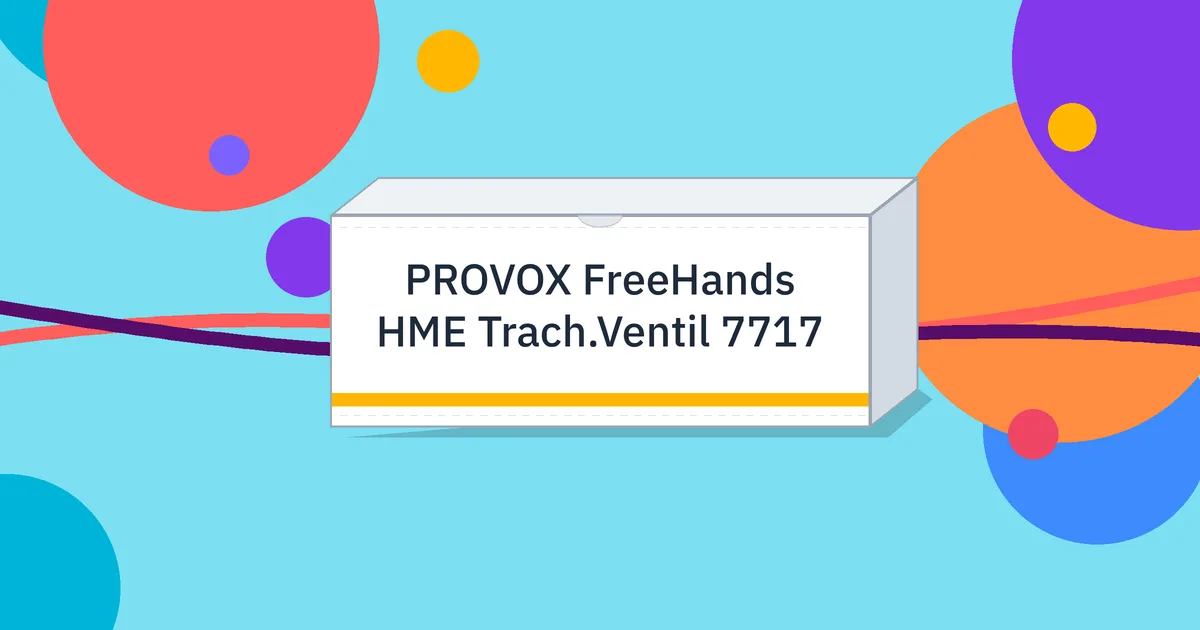 Symbolbild: Packung mit der Aufschrift PROVOX FreeHands HME Trach.Ventil 7717 (PZN 00242795) – Verfügbarkeit und Bezug in Apotheken in Frankfurt am Main