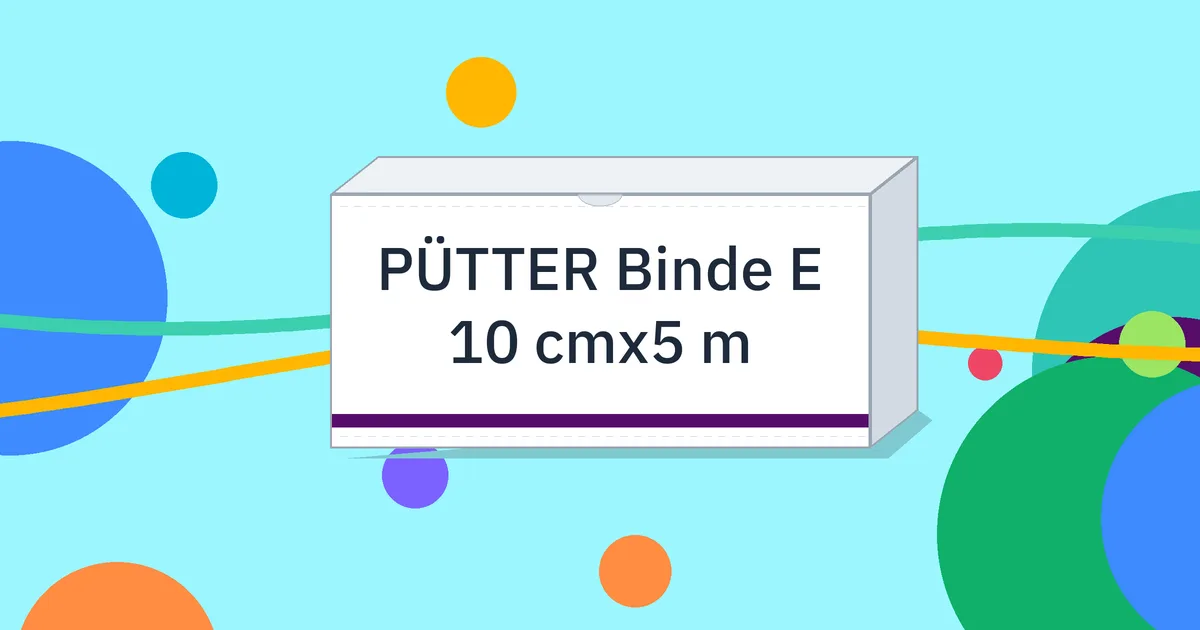 Symbolbild: Packung mit der Aufschrift PÜTTER Binde E 10 cmx5 m (PZN 19891183) – Verfügbarkeit und Bezug in Apotheken in Frankfurt am Main