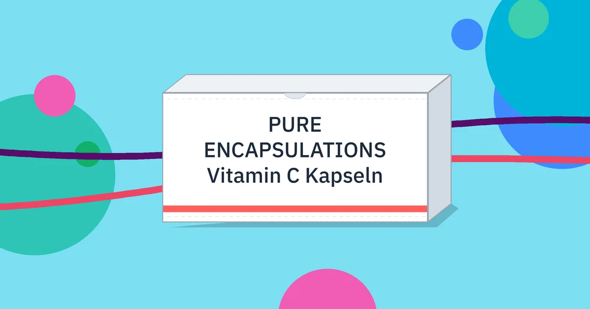 Symbolbild: Packung mit der Aufschrift PURE ENCAPSULATIONS Vitamin C Kapseln (PZN 06552456) – Verfügbarkeit und Bezug in Apotheken in Frankfurt am Main