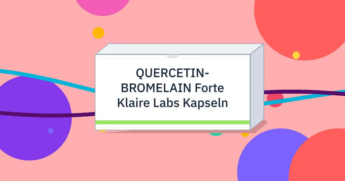 Symbolbild: Packung mit der Aufschrift QUERCETIN-BROMELAIN Forte Klaire Labs Kapseln (PZN 17927422) – Verfügbarkeit und Bezug in Apotheken in Frankfurt am Main