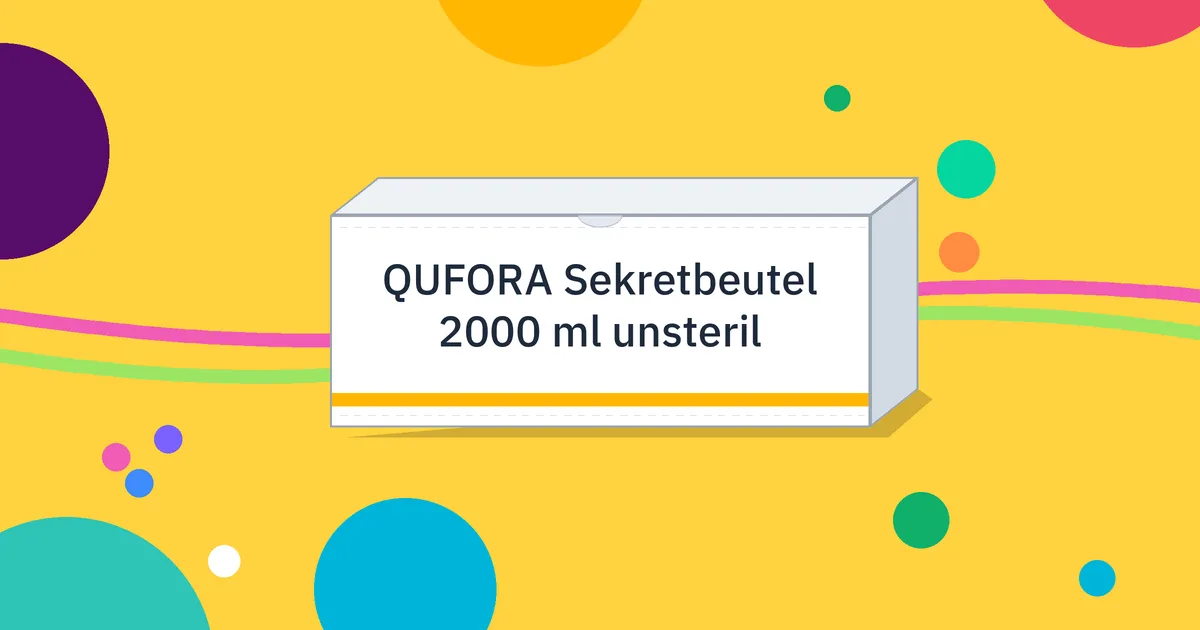 Symbolbild: Packung mit der Aufschrift QUFORA Sekretbeutel 2000 ml unsteril (PZN 02293029) – Verfügbarkeit und Bezug in Apotheken in Frankfurt am Main