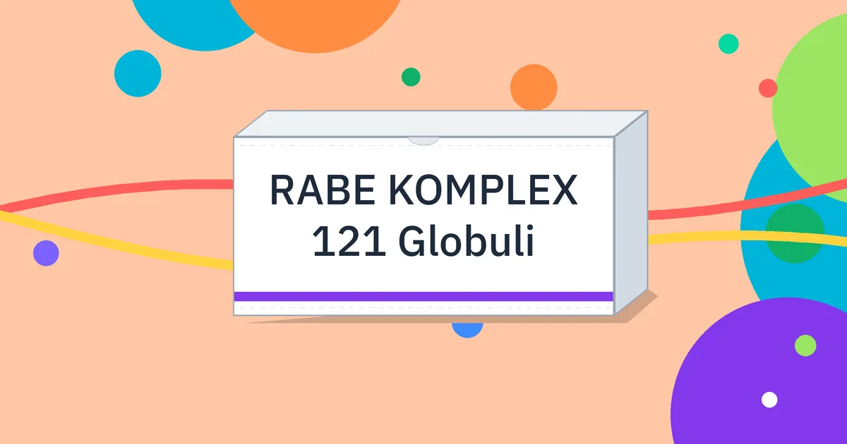 Symbolbild: Packung mit der Aufschrift RABE KOMPLEX 121 Globuli (PZN 09325844) – Verfügbarkeit und Bezug in Apotheken in Frankfurt am Main
