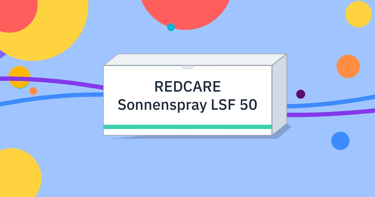 Symbolbild: Packung mit der Aufschrift REDCARE Sonnenspray LSF 50 (PZN 20133499) – Verfügbarkeit und Bezug in Apotheken in Frankfurt am Main