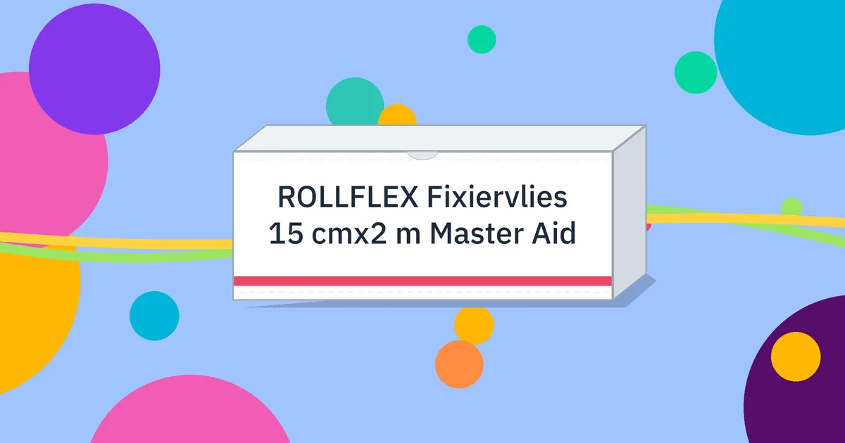 Symbolbild: Packung mit der Aufschrift ROLLFLEX Fixiervlies 15 cmx2 m Master Aid (PZN 20128759) – Verfügbarkeit und Bezug in Apotheken in Frankfurt am Main