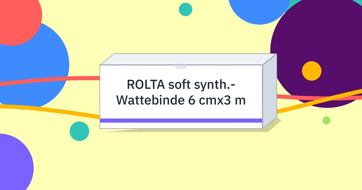 Symbolbild: Packung mit der Aufschrift ROLTA soft synth.-Wattebinde 6 cmx3 m (PZN 14289777) – Verfügbarkeit und Bezug in Apotheken in Frankfurt am Main