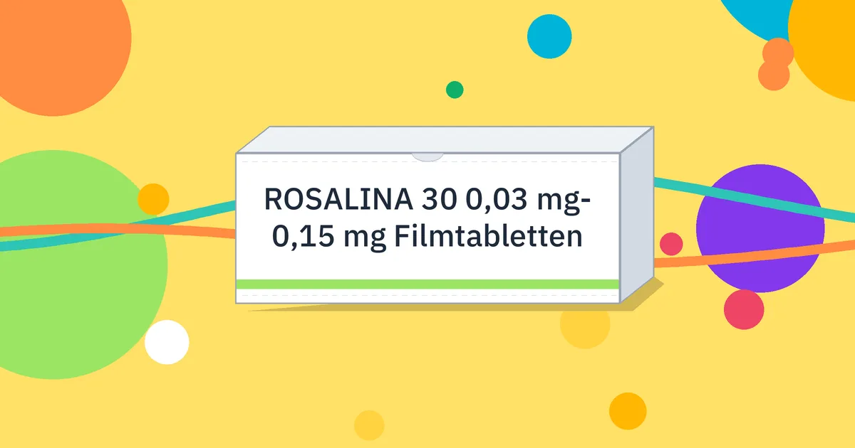 Symbolbild: Packung mit der Aufschrift ROSALINA 30 0,03 mg-0,15 mg Filmtabletten (PZN 15432136) – Verfügbarkeit und Bezug in Apotheken in Frankfurt am Main