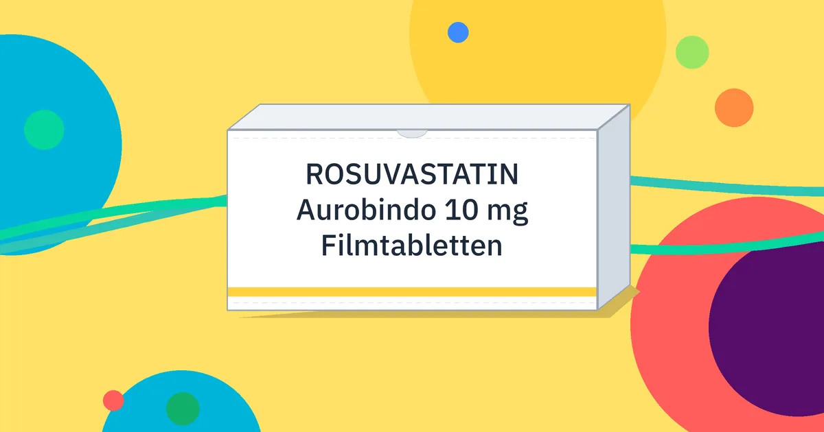 Symbolbild: Packung mit der Aufschrift ROSUVASTATIN Aurobindo 10 mg Filmtabletten (PZN 12868867) – Verfügbarkeit und Bezug in Apotheken in Frankfurt am Main