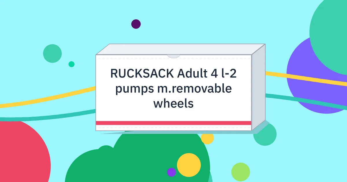 Symbolbild: Packung mit der Aufschrift RUCKSACK Adult 4 l-2 pumps m.removable wheels (PZN 16244655) – Verfügbarkeit und Bezug in Apotheken in Frankfurt am Main