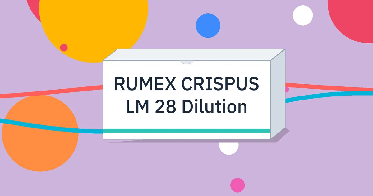 Symbolbild: Packung mit der Aufschrift RUMEX CRISPUS LM 28 Dilution (PZN 13172955) – Verfügbarkeit und Bezug in Apotheken in Frankfurt am Main