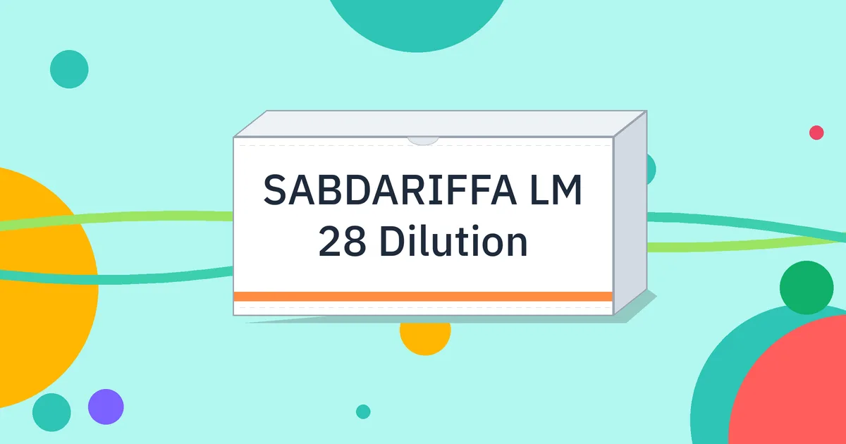 Symbolbild: Packung mit der Aufschrift SABDARIFFA LM 28 Dilution (PZN 13175623) – Verfügbarkeit und Bezug in Apotheken in Frankfurt am Main