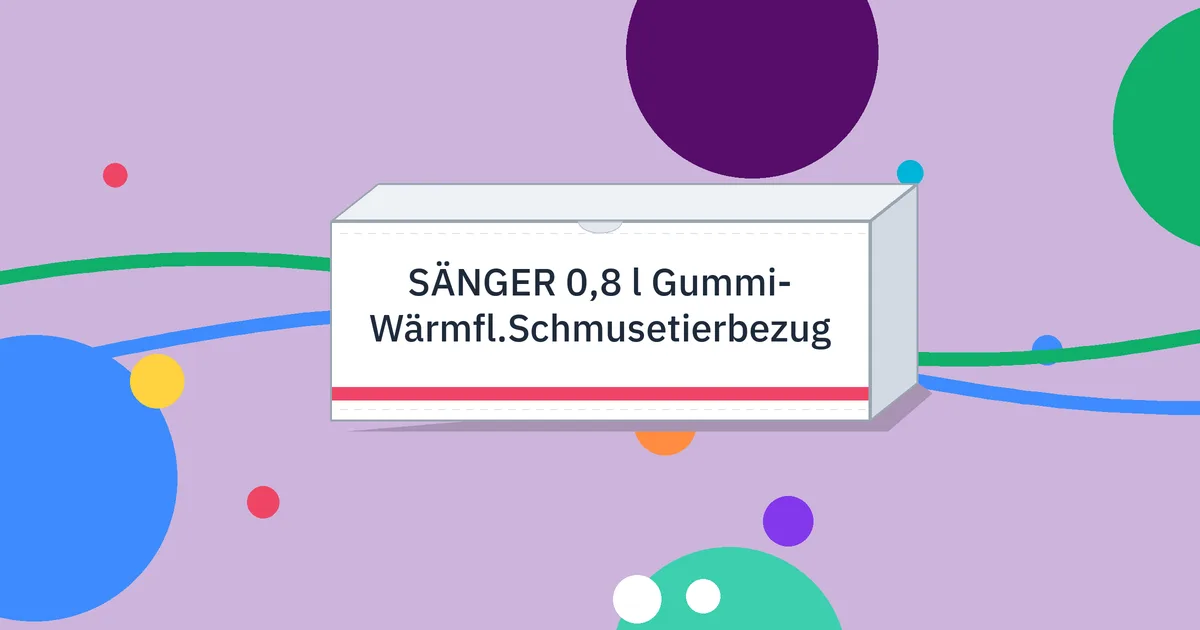 Symbolbild: Packung mit der Aufschrift SÄNGER 0,8 l Gummi-Wärmfl.Schmusetierbezug (PZN 00816463) – Verfügbarkeit und Bezug in Apotheken in Frankfurt am Main