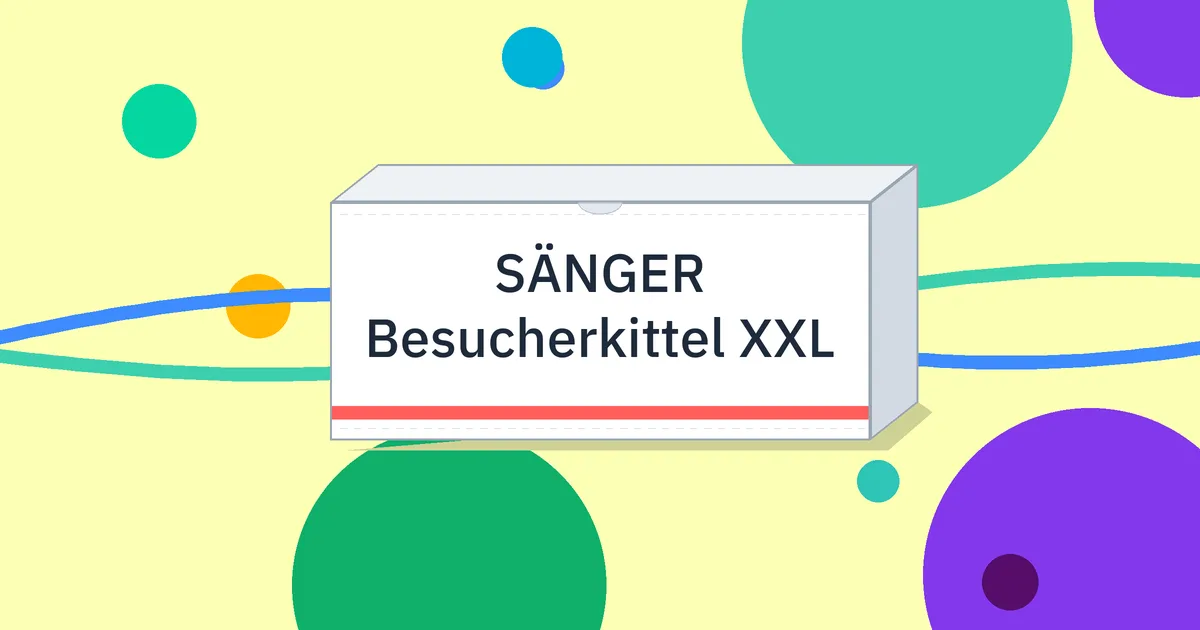 Symbolbild: Packung mit der Aufschrift SÄNGER Besucherkittel XXL (PZN 02190364) – Verfügbarkeit und Bezug in Apotheken in Frankfurt am Main