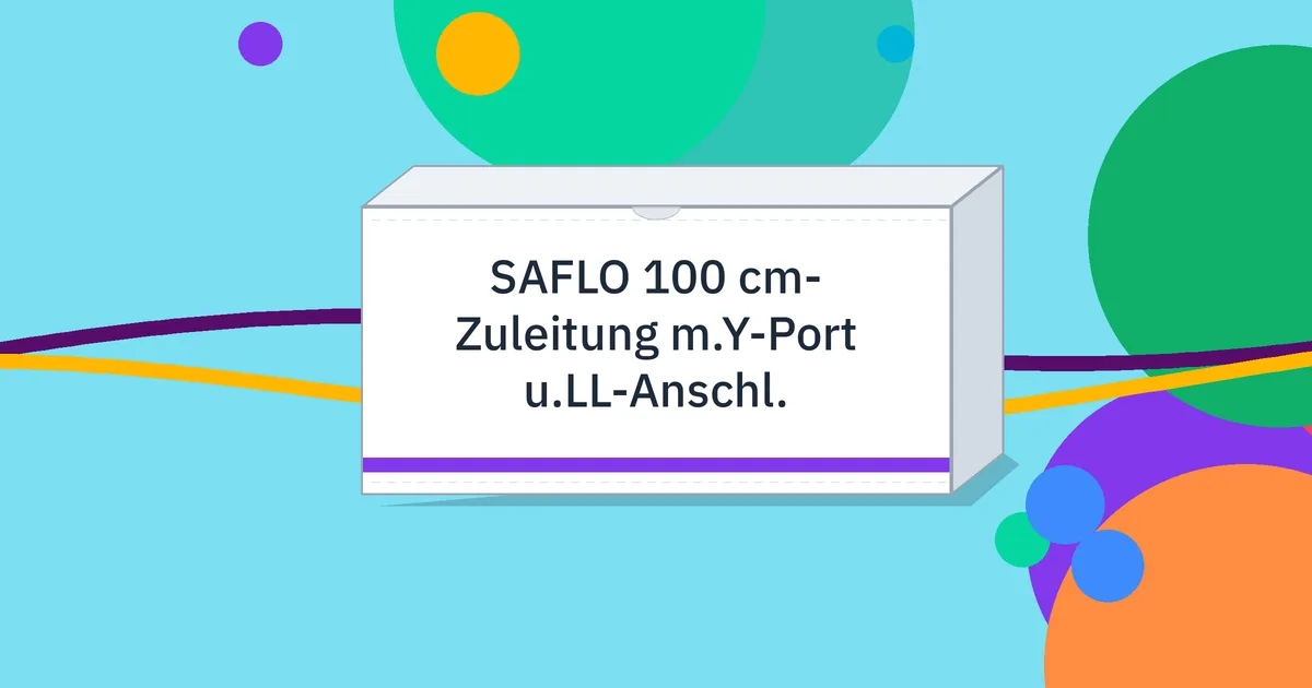 Symbolbild: Packung mit der Aufschrift SAFLO 100 cm-Zuleitung m.Y-Port u.LL-Anschl. (PZN 13346208) – Verfügbarkeit und Bezug in Apotheken in Frankfurt am Main