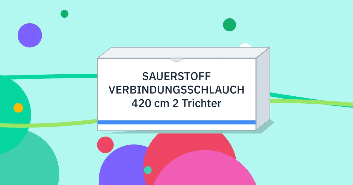 Symbolbild: Packung mit der Aufschrift SAUERSTOFF VERBINDUNGSSCHLAUCH 420 cm 2 Trichter (PZN 04416128) – Verfügbarkeit und Bezug in Apotheken in Frankfurt am Main