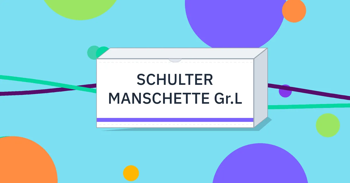 Symbolbild: Packung mit der Aufschrift SCHULTER MANSCHETTE Gr.L (PZN 05548464) – Verfügbarkeit und Bezug in Apotheken in Frankfurt am Main