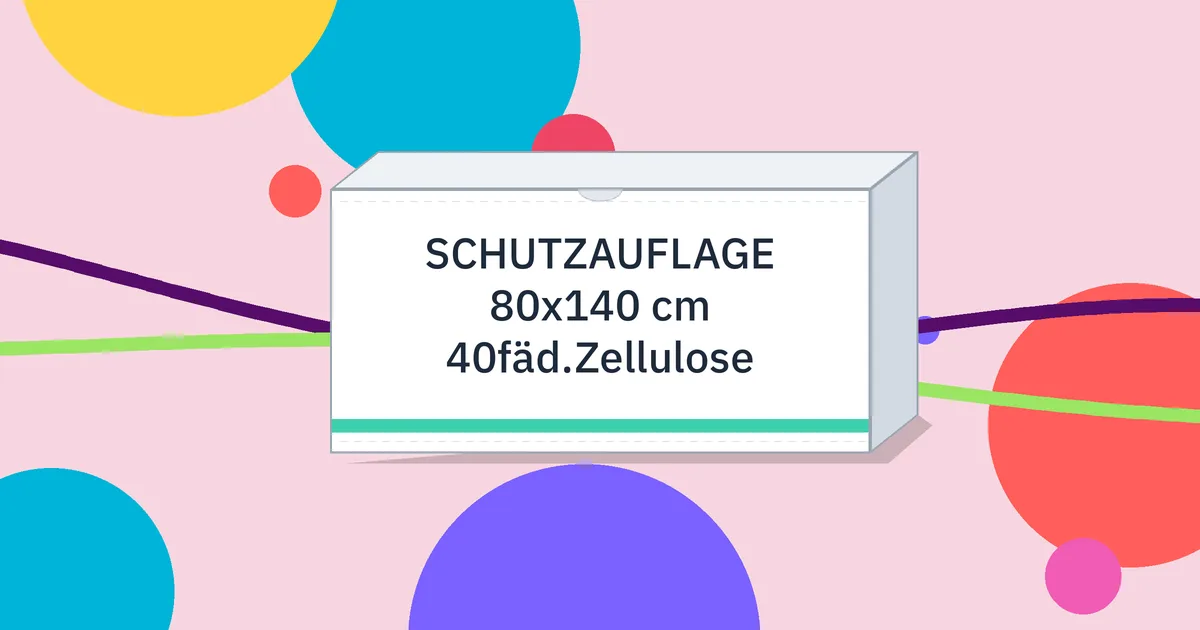 Symbolbild: Packung mit der Aufschrift SCHUTZAUFLAGE 80x140 cm 40fäd.Zellulose (PZN 11683999) – Verfügbarkeit und Bezug in Apotheken in Frankfurt am Main