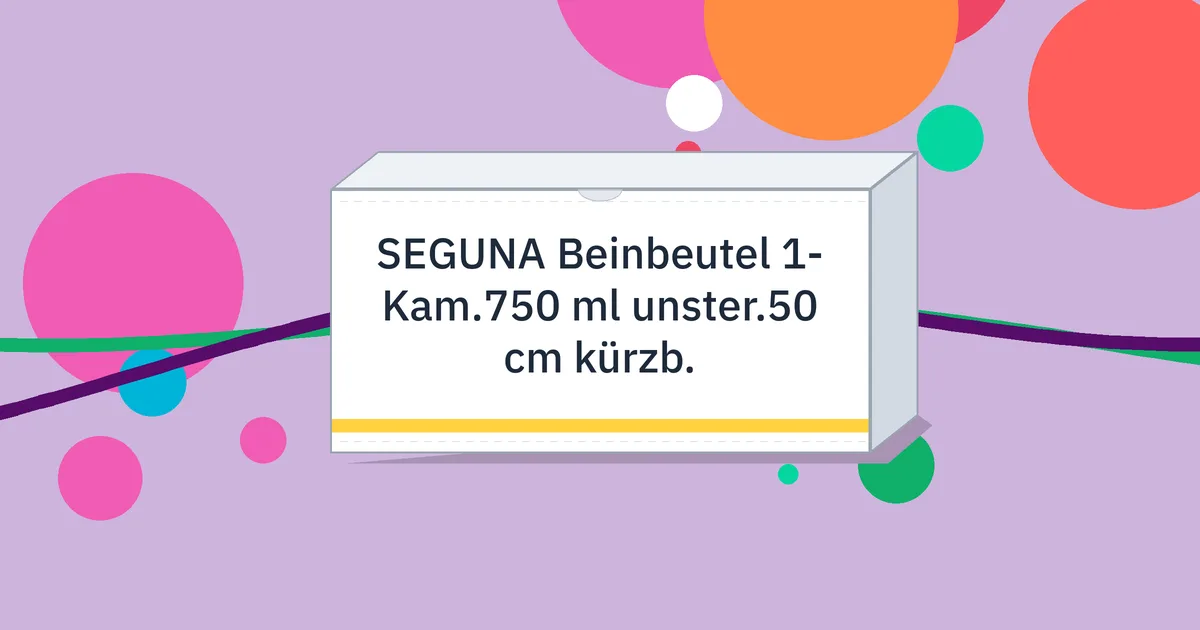Symbolbild: Packung mit der Aufschrift SEGUNA Beinbeutel 1-Kam.750 ml unster.50 cm kürzb. (PZN 14312803) – Verfügbarkeit und Bezug in Apotheken in Frankfurt am Main