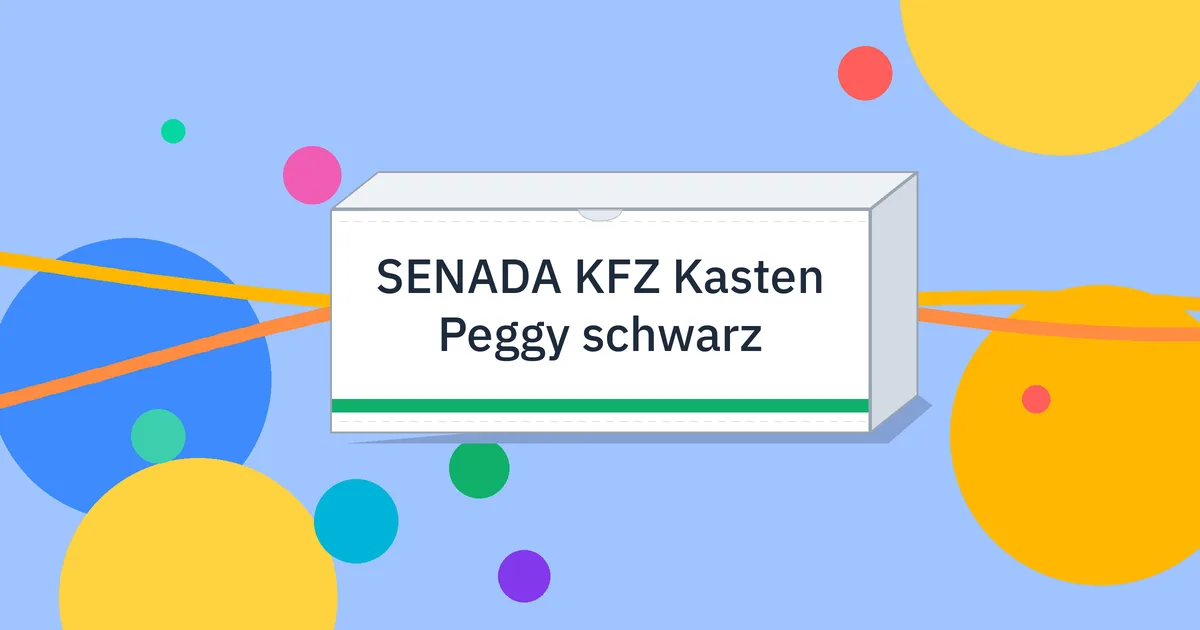 Symbolbild: Packung mit der Aufschrift SENADA KFZ Kasten Peggy schwarz (PZN 03970147) – Verfügbarkeit und Bezug in Apotheken in Frankfurt am Main