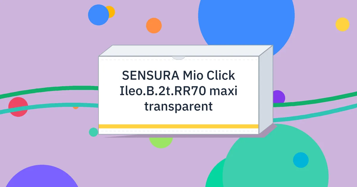 Symbolbild: Packung mit der Aufschrift SENSURA Mio Click Ileo.B.2t.RR70 maxi transparent (PZN 10202294) – Verfügbarkeit und Bezug in Apotheken in Frankfurt am Main