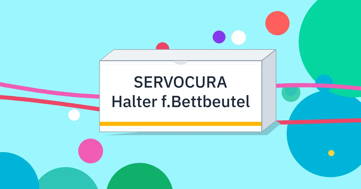 Symbolbild: Packung mit der Aufschrift SERVOCURA Halter f.Bettbeutel (PZN 09095901) – Verfügbarkeit und Bezug in Apotheken in Frankfurt am Main