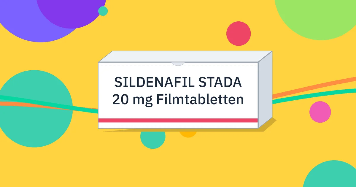 Symbolbild: Packung mit der Aufschrift SILDENAFIL STADA 20 mg Filmtabletten (PZN 11691941) – Verfügbarkeit und Bezug in Apotheken in Frankfurt am Main