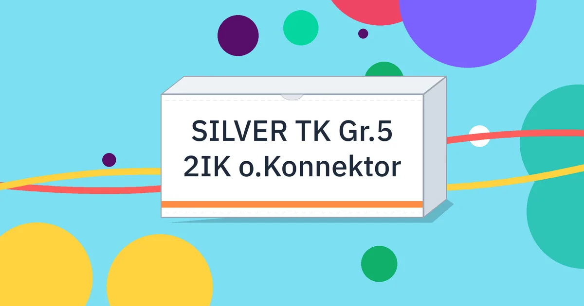 Symbolbild: Packung mit der Aufschrift SILVER TK Gr.5 2IK o.Konnektor (PZN 10316833) – Verfügbarkeit und Bezug in Apotheken in Frankfurt am Main