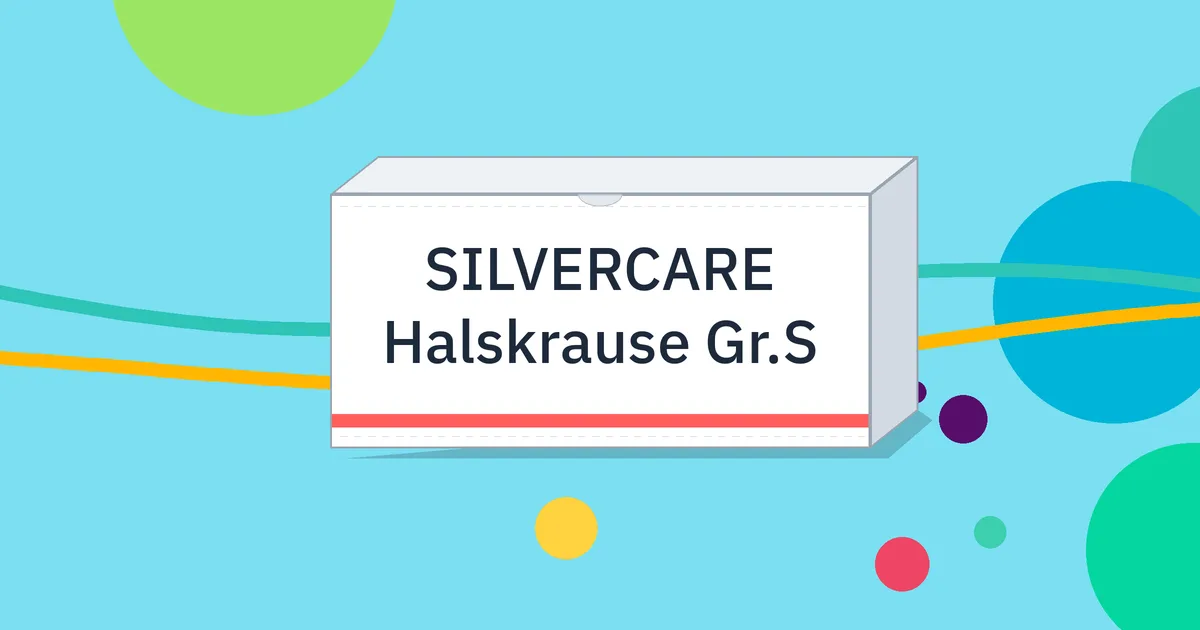 Symbolbild: Packung mit der Aufschrift SILVERCARE Halskrause Gr.S (PZN 06716320) – Verfügbarkeit und Bezug in Apotheken in Frankfurt am Main
