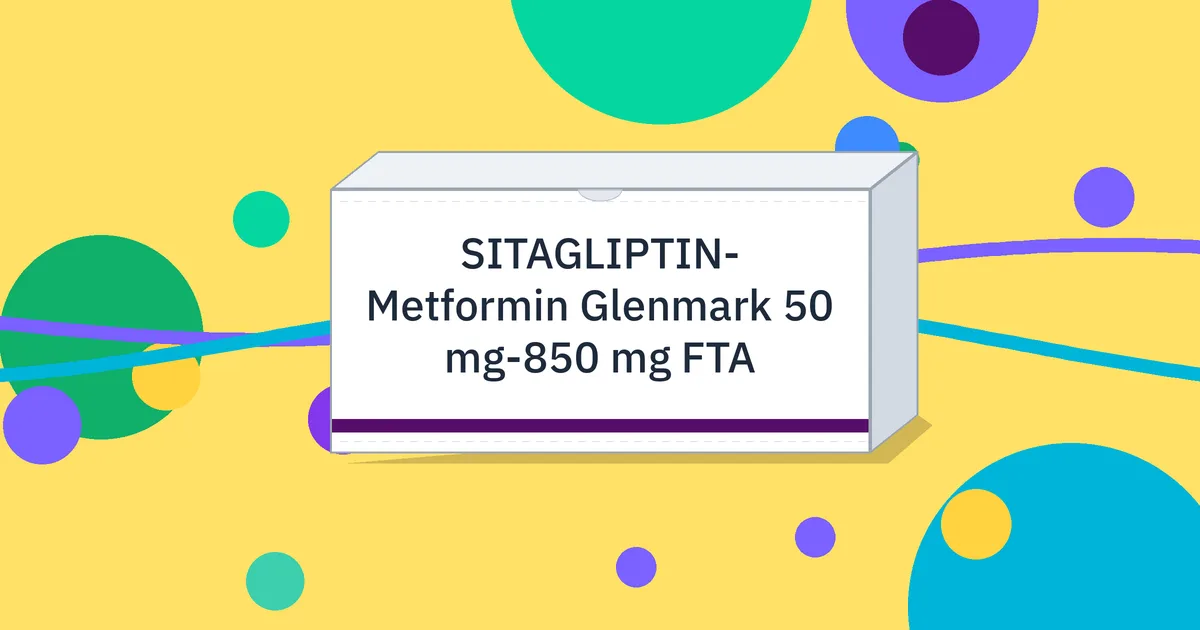 Symbolbild: Packung mit der Aufschrift SITAGLIPTIN-Metformin Glenmark 50 mg-850 mg FTA (PZN 18109602) – Verfügbarkeit und Bezug in Apotheken in Frankfurt am Main