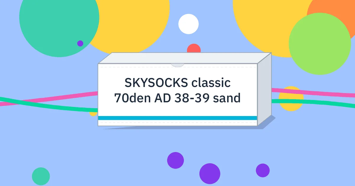 Symbolbild: Packung mit der Aufschrift SKYSOCKS classic 70den AD 38-39 sand (PZN 18664054) – Verfügbarkeit und Bezug in Apotheken in Frankfurt am Main