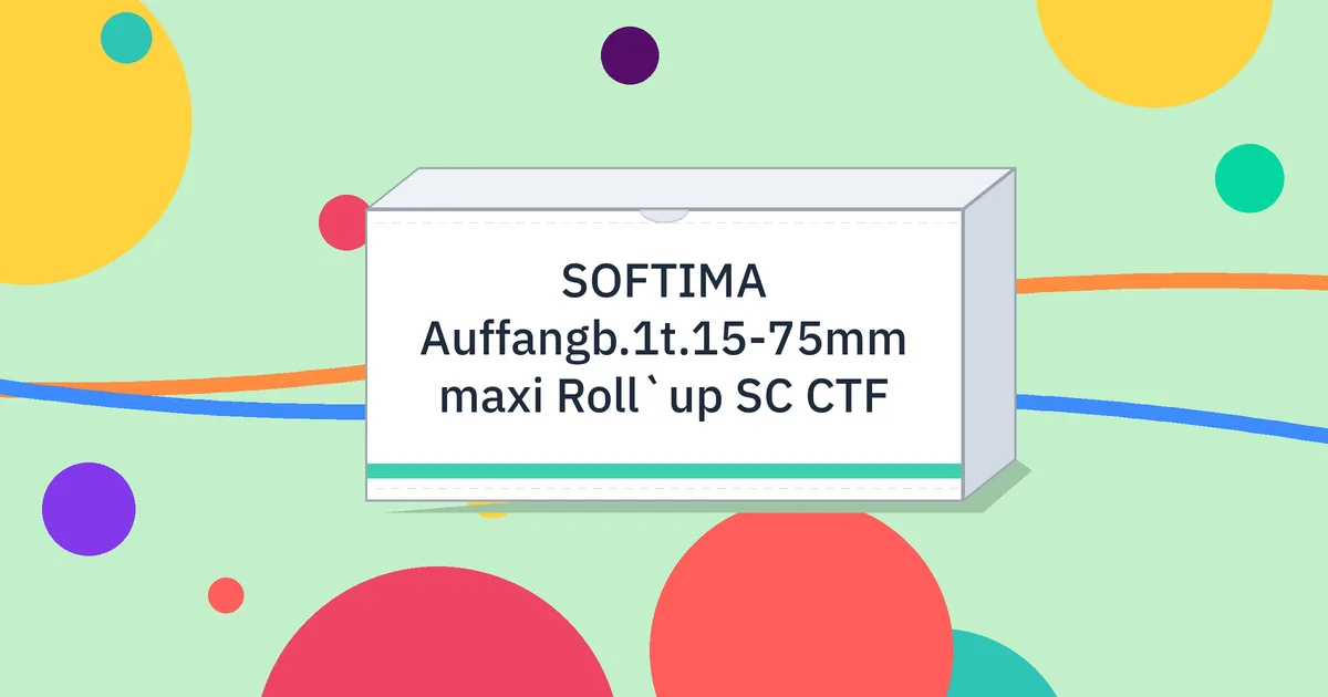 Symbolbild: Packung mit der Aufschrift SOFTIMA Auffangb.1t.15-75mm maxi Roll`up SC CTF (PZN 17953158) – Verfügbarkeit und Bezug in Apotheken in Frankfurt am Main