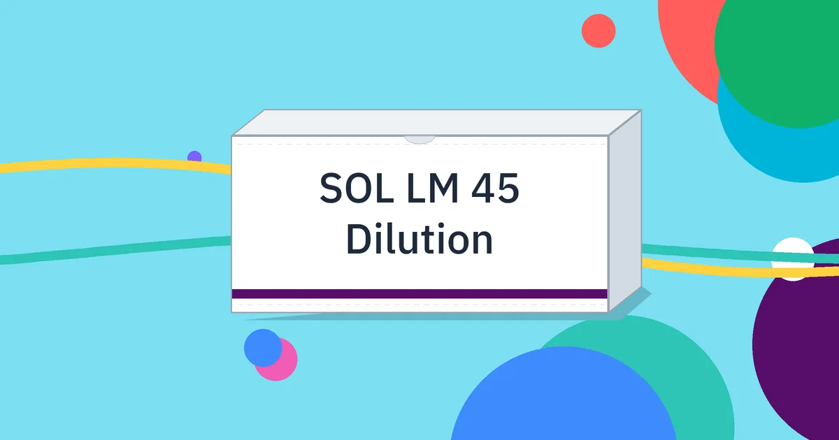 Symbolbild: Packung mit der Aufschrift SOL LM 45 Dilution (PZN 13192165) – Verfügbarkeit und Bezug in Apotheken in Frankfurt am Main