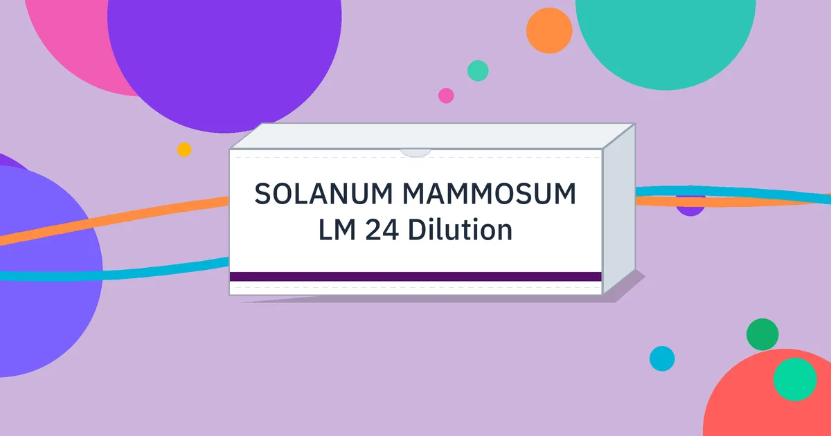 Symbolbild: Packung mit der Aufschrift SOLANUM MAMMOSUM LM 24 Dilution (PZN 13192521) – Verfügbarkeit und Bezug in Apotheken in Frankfurt am Main