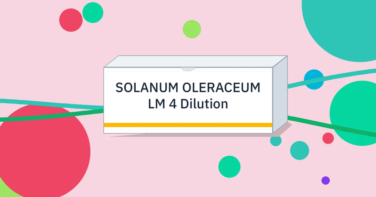 Symbolbild: Packung mit der Aufschrift SOLANUM OLERACEUM LM 4 Dilution (PZN 13193213) – Verfügbarkeit und Bezug in Apotheken in Frankfurt am Main