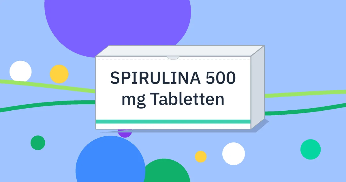 Symbolbild: Packung mit der Aufschrift SPIRULINA 500 mg Tabletten (PZN 01456788) – Verfügbarkeit und Bezug in Apotheken in Frankfurt am Main