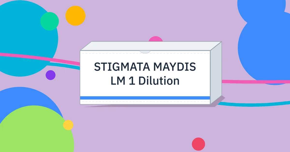 Symbolbild: Packung mit der Aufschrift STIGMATA MAYDIS LM 1 Dilution (PZN 13200775) – Verfügbarkeit und Bezug in Apotheken in Frankfurt am Main