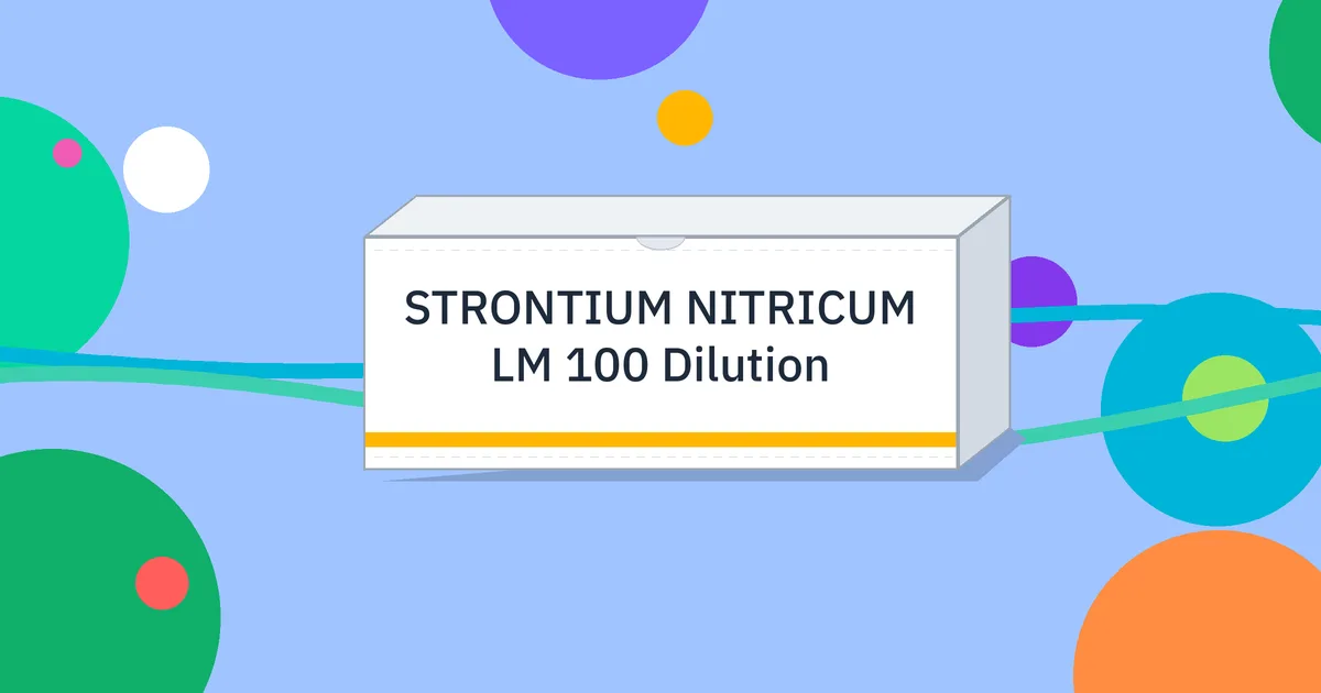 Symbolbild: Packung mit der Aufschrift STRONTIUM NITRICUM LM 100 Dilution (PZN 13204690) – Verfügbarkeit und Bezug in Apotheken in Frankfurt am Main