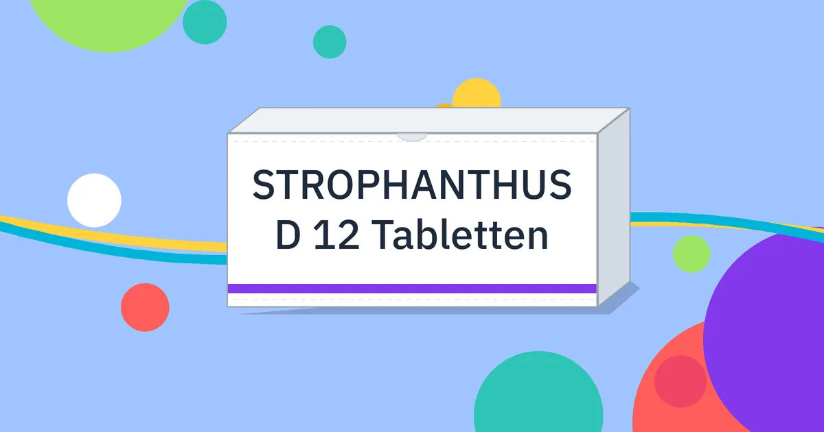 Symbolbild: Packung mit der Aufschrift STROPHANTHUS D 12 Tabletten (PZN 02636340) – Verfügbarkeit und Bezug in Apotheken in Frankfurt am Main