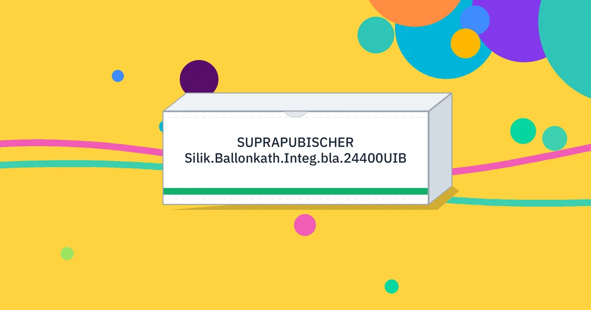 Symbolbild: Packung mit der Aufschrift SUPRAPUBISCHER Silik.Ballonkath.Integ.bla.24400UIB (PZN 07652941) – Verfügbarkeit und Bezug in Apotheken in Frankfurt am Main
