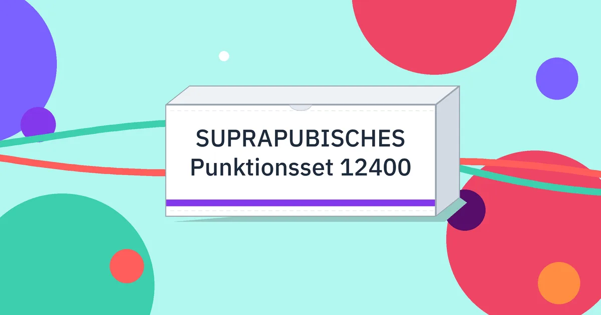 Symbolbild: Packung mit der Aufschrift SUPRAPUBISCHES Punktionsset 12400 (PZN 04154645) – Verfügbarkeit und Bezug in Apotheken in Frankfurt am Main