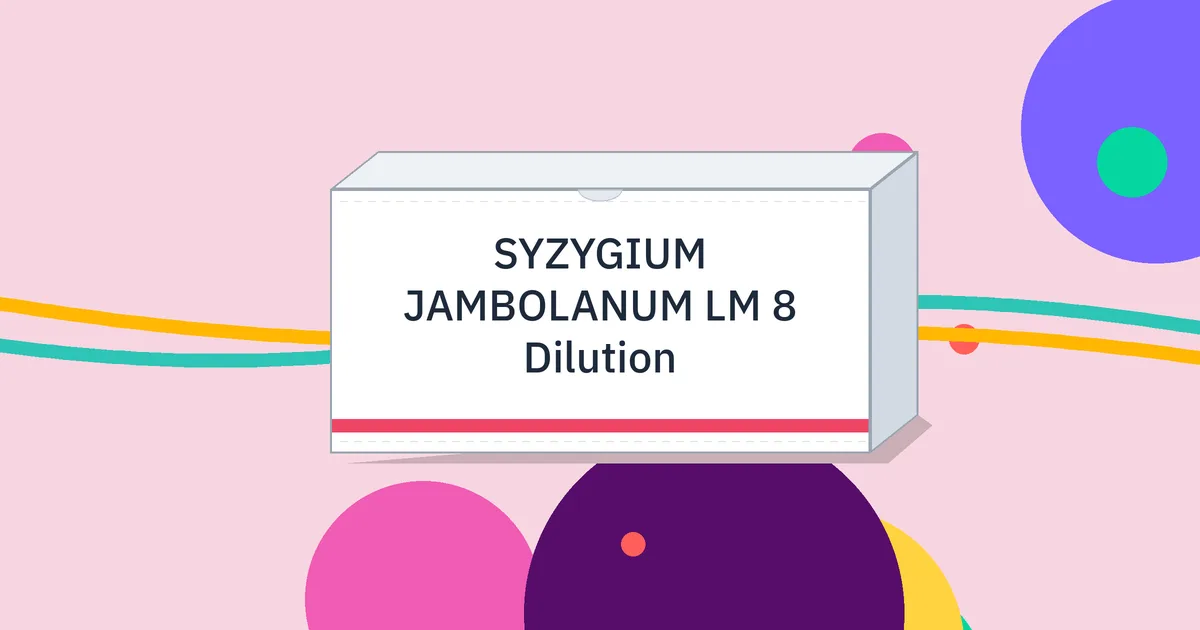 Symbolbild: Packung mit der Aufschrift SYZYGIUM JAMBOLANUM LM 8 Dilution (PZN 13212123) – Verfügbarkeit und Bezug in Apotheken in Frankfurt am Main